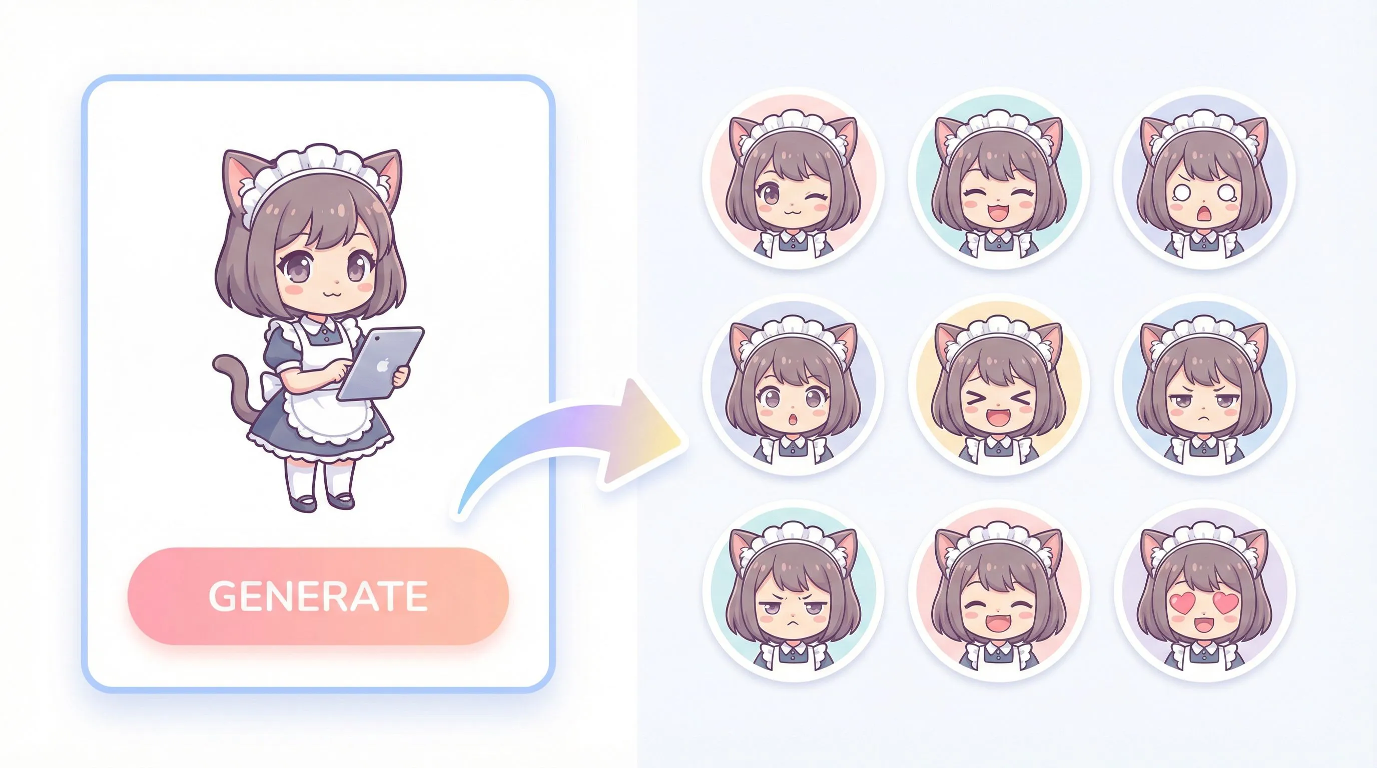 Free AI Anime Sticker Maker — Generate Anime Stickers Online | LlamaGen.ai